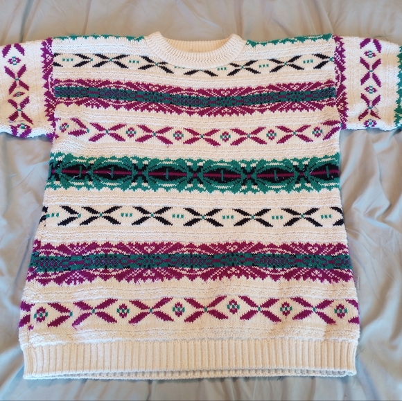 carly blake | Sweaters | Carly Blake Vintage Vibrant Colored Aztec ...